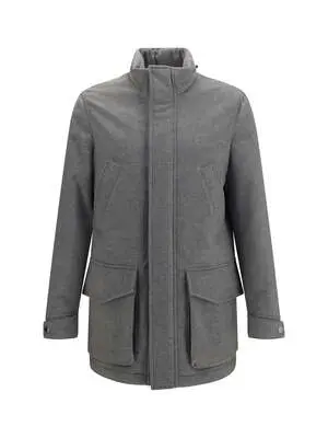 Brunello Cucinelli Cashmere Zip And Button Jacket - Gray