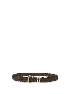Brunello Cucinelli Woven Leather Belt - Brown