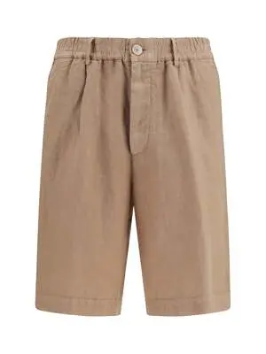 Brunello Cucinelli Lightweight Délavé Linen Shorts - Brown