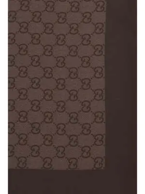 Gucci Gg Silk Twill Jacquard Scarf