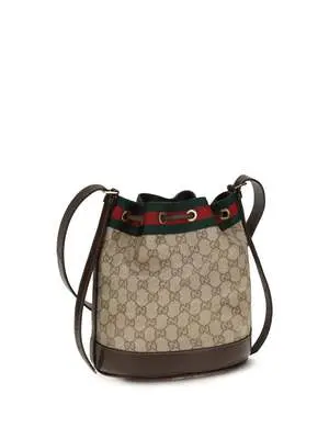 Gucci Venice Mini Bucket Bag In Gg Coated Fabric - Cream