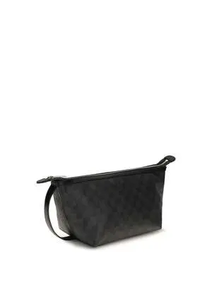 Gucci Small Essence Classic Pouch In Gg Fabric With Leather Trim