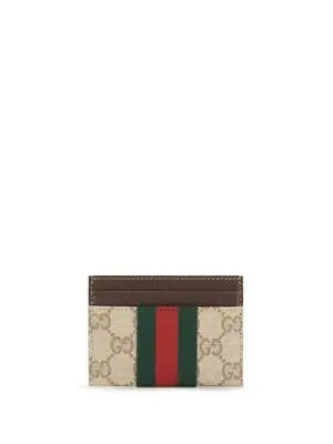 Gucci Card Holder With Web Stripe - Cream