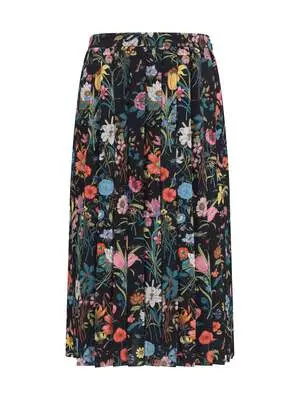 Gucci Flora Printed Silk Midi Skirt - Multicolor