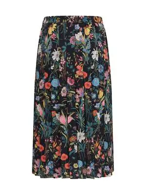 Gucci Flora Printed Silk Midi Skirt - Multicolor