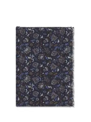 Kiton Paisley Patterned Scarf - Blue