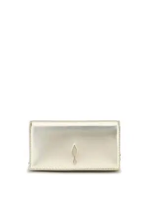 CHRISTIAN LOUBOUTIN Bettina Clutch In Laminated Leather - Gold