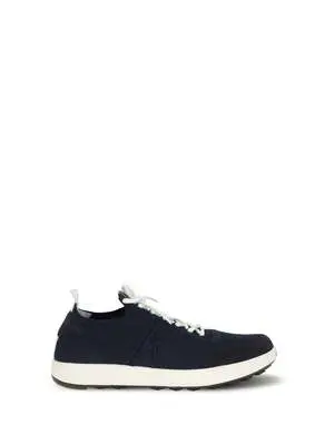 Kiton Fabric Sneakers With Lace-up Closure - Blue