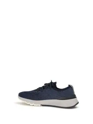Brunello Cucinelli Cotton Knit Sneakers - Blue