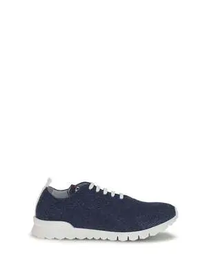 Kiton Fabric Lace-up Sneakers - Blue