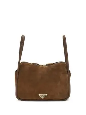 Prada Darling Handbag In Suede Leather - Brown