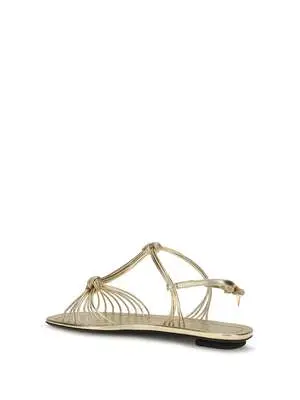 Prada Mordoré Nappa Sandals With Buckle Detail - Gold