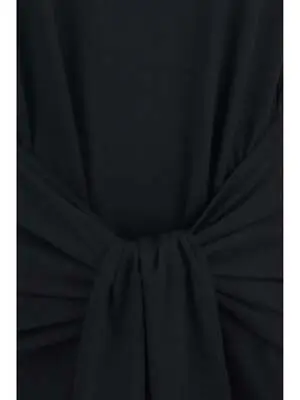 TOTEME Draped-waist Jersey T-shirt - Black