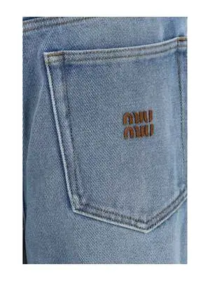 Miu Miu Washed Denim Five-pocket Jeans - Blue