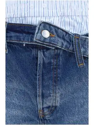 Alexander Wang Denim Shorts With Layered Boxer Detail - Blue