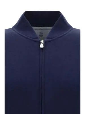 Brunello Cucinelli Cotton Zip Sweatshirt - Blue