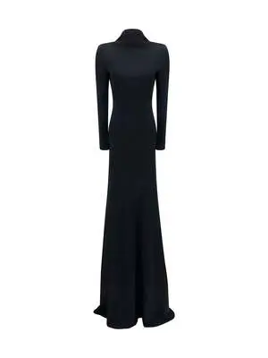 TOM FORD Long Evening Dress With Long Sleeves - Black