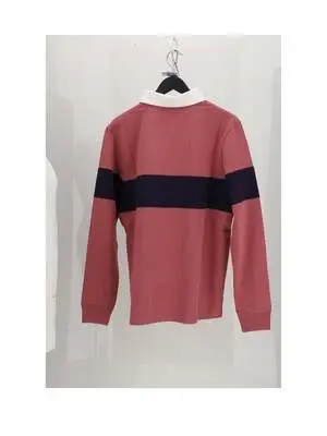 Dior Polo Jersey Rosa Con Stripe Blu - Multicolor