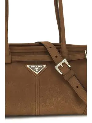 Prada Medium Bonnie Handbag In Nubuck Leather