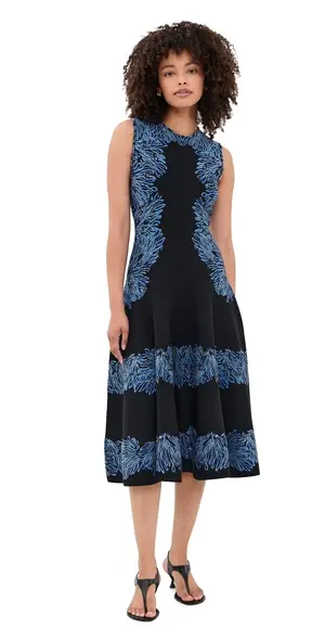 Ulla Johnson Iona Jacquard Knit Midi Dress - Lapis
