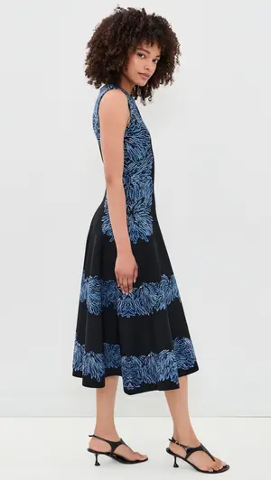 Ulla Johnson Iona Jacquard Knit Midi Dress - Lapis