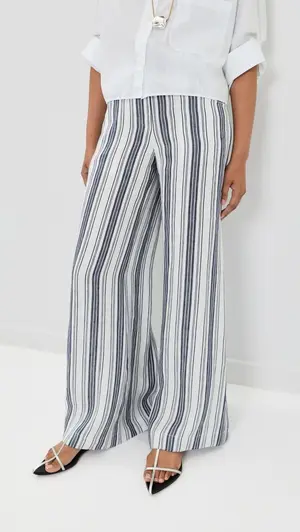 TWP Demie Striped Wide Leg Pants
