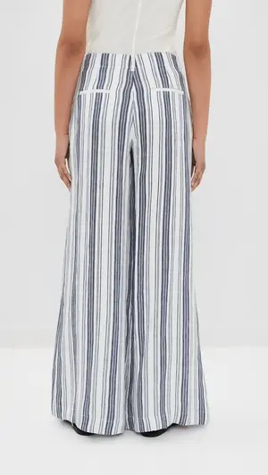 TWP Demie Striped Wide Leg Pants