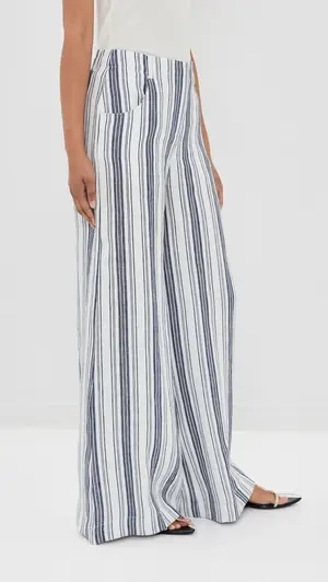 TWP Demie Striped Wide Leg Pants