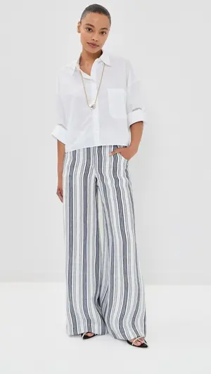 TWP Demie Striped Wide Leg Pants