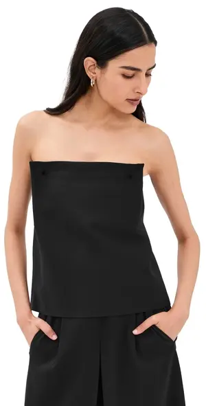 HOUSE OF DAGMAR Square Neck Sleeveless Tube Top - Black