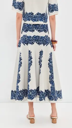 Ulla Johnson Alessia Knit Jacquard Skirt - Ocean