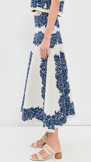 Ulla Johnson Alessia Knit Jacquard Skirt - Ocean