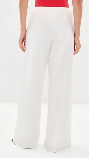 LA LIGNE Cotton Poplin Wide Leg Pants - White