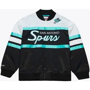Mitchell & Ness San Antonio Spurs Hardwood Classics Lightweight Satin Jacket - Black