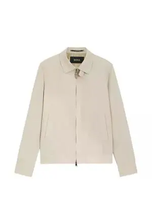 BOSS Zip-up Linen Jacket - Neutrals