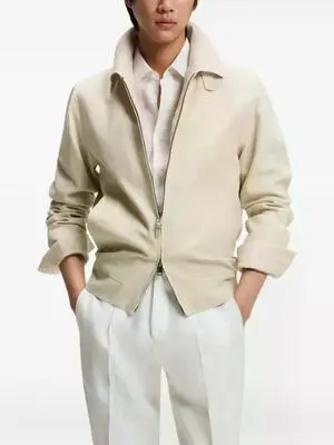 BOSS Zip-up Linen Jacket