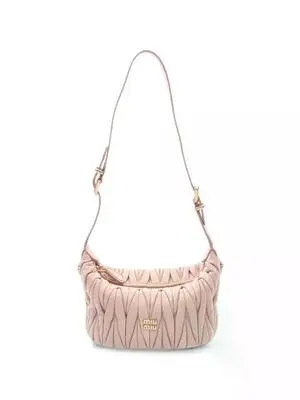 Miu Miu Matelassé Leather Shoulder Bag - Neutrals