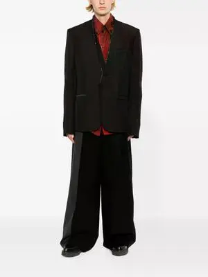 GIOVANNI CAVAGNA Raw-edge Collarless Blazer