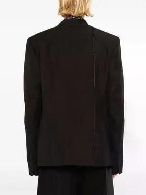 GIOVANNI CAVAGNA Raw-edge Collarless Blazer
