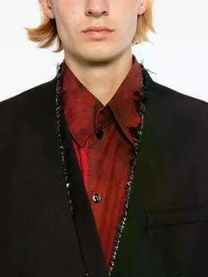 GIOVANNI CAVAGNA Raw-edge Collarless Blazer