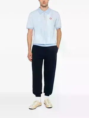 Casablanca Monogram-jacquard Striped Polo Shirt