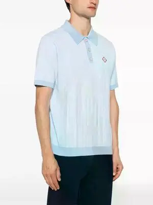 Casablanca Monogram-jacquard Striped Polo Shirt