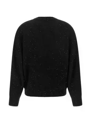 Brunello Cucinelli Sequin-appliqué Crew Neck Sweater - Black