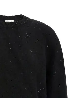 Brunello Cucinelli Sequin-appliqué Crew Neck Sweater