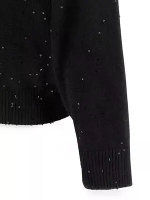 Brunello Cucinelli Sequin-appliqué Crew Neck Sweater