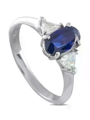 LB EXCLUSIVE Sapphire And Diamond Ring In Platinum - Silver