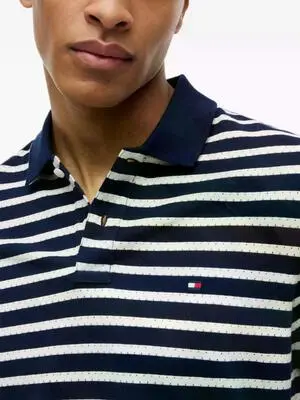 Tommy Hilfiger Striped-print Logo-embroidered Polo Shirt