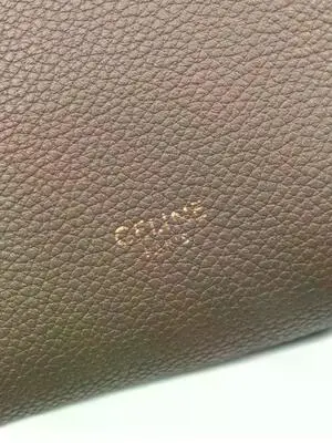 Celine Sangle Leather Bucket Bag - Grey
