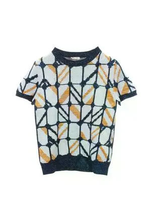 Miu Miu Geometric Pattern Crew Neck Sweater