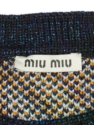 Miu Miu Geometric Pattern Crew Neck Sweater